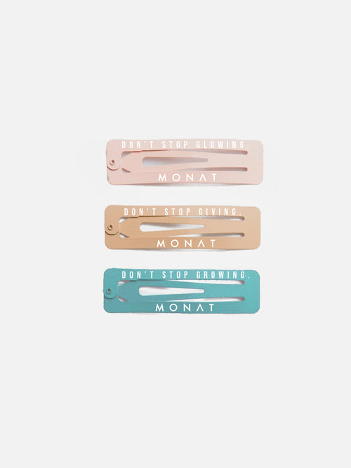 Monat Metal Hair Clips- 3PK